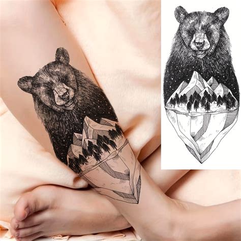 Geometric Bear Tattoo