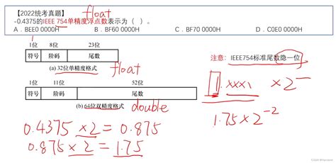 计组 第二章错题 23 浮点数的表示与运算785浮点数 Csdn博客