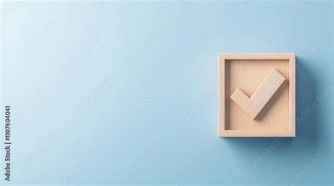Stylized Tick Mark Emerging From A Verification Checkbox Dynamic And