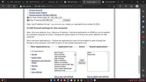 can t find upnp or nat pmp in att router arc port forwarding help
