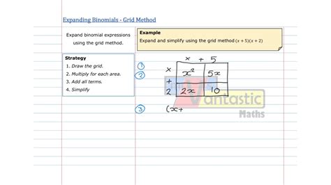 10m03 Expanding Binomials Grid Method Youtube