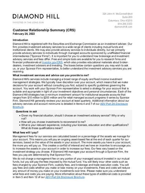 Fillable Online Customer Relationship Summary Form Crs Fax Email Print Pdffiller