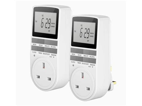 2 Pack Timer Plug Socket Digital Electrical Timer Plug Socket 24