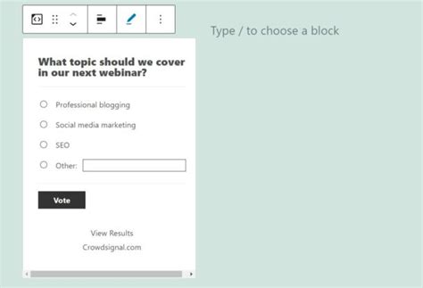 How To Use The WordPress Crowdsignal Embed Block