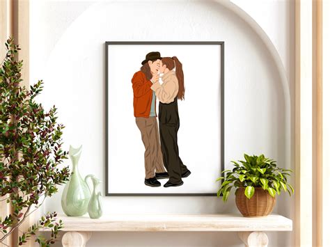 Cartoon Portrait Drawing Faceless Minimalist Portrait Etsy