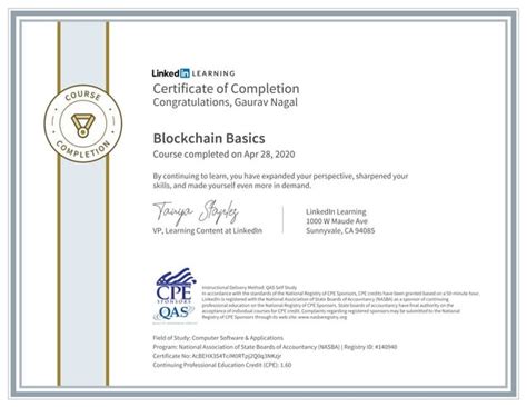 Certificate Of Completion Blockchain Basics Ppt