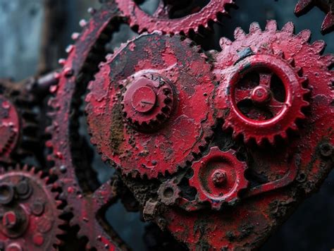 Premium Ai Image A Red Gears And Cogs