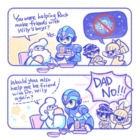 Roll Mega Man X Rush And Dr Light Mega Man And 2 More Drawn By
