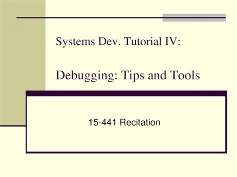 pdf debugging tips and tools dokumen tips