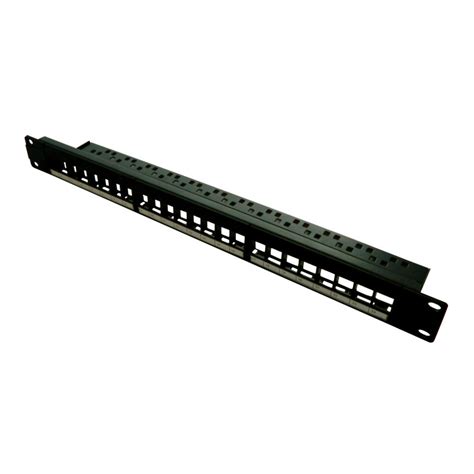 Patch Panel 24 Porturi 1u Neechipat Suport De Cabluri Integrat Black