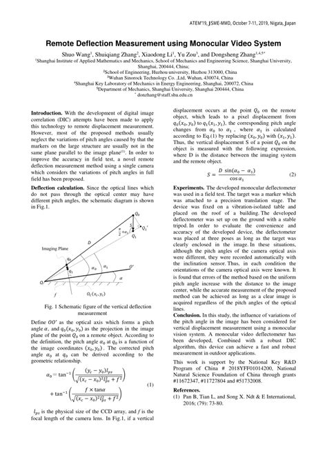 Pdf Remote Deflection Measurement Using Monocular Video System
