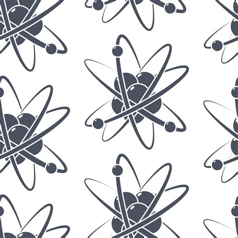 Premium Vector Atom Vector Seamless Pattern On A White Background