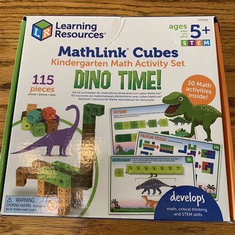 Learning Resources Mathlink Cubes Kindergarten Math Activity Set Dino Time £24 06 Picclick Uk