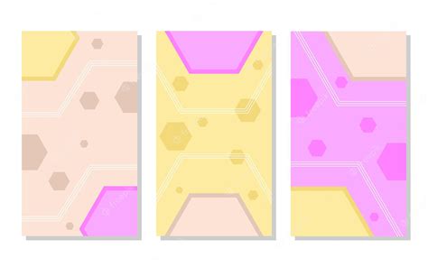 Premium Vector Set Of Orange Brown And Pink Abstract Portrait Background With Hexagon Pattern