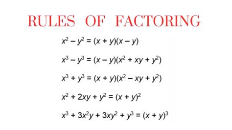 Rules Of Factoring Youtube Rules Of Factoring Youtube
