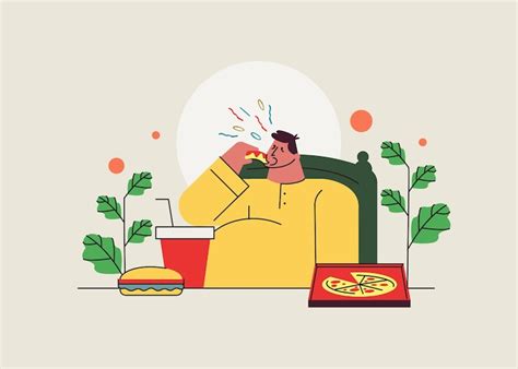 Premium Vector Bulimia Nervosa People Overeats And Feels Sick