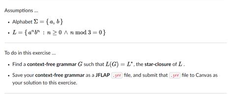Solved Alphabet Σ Ab L Anbnn≥0∧nmod30 To Do In