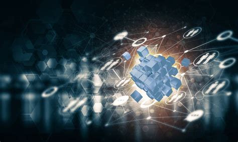 Concept Of Internet And Networking With Digital Cube Figure On D Stock Image Image Of Network
