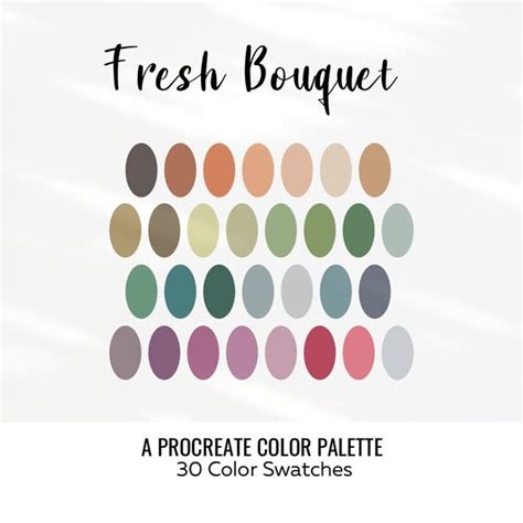 Summer Bouquet Procreate Color Palette Etsy