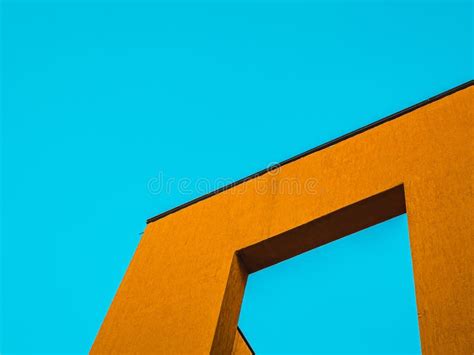 Low Angle Shot Of Modern Architectural Details On A Blue Sky Background
