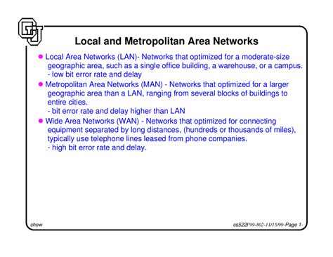Local And Metropolitan Area Networks Lecture Notes Local Area Network Lan Docsity