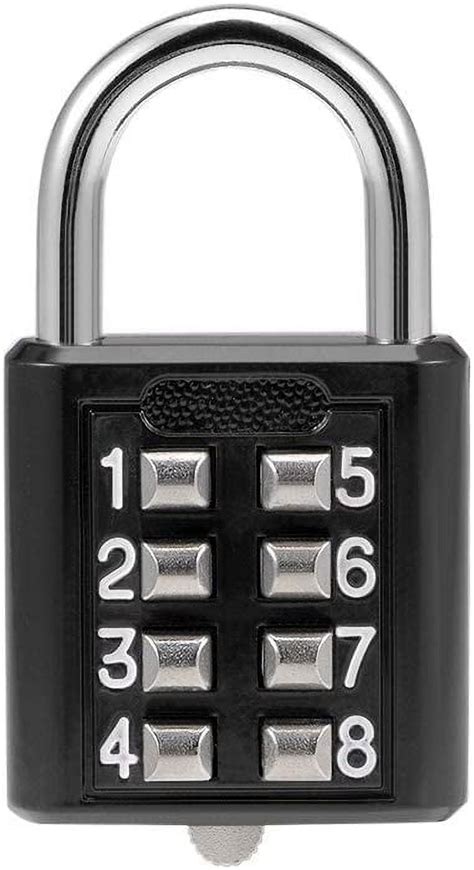8 digit combination padlock push button lock for locker cabinet black