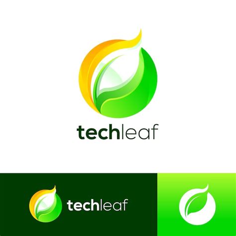 Premium Vector Tech Leaf Logo Template