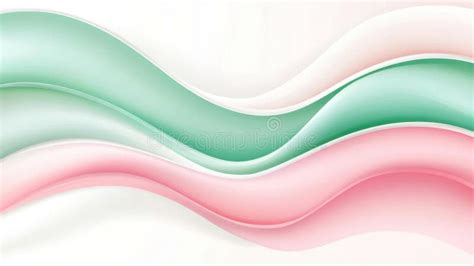 Abstract Waves Create A Serene And Smooth Flowing Visual Pastel Colors Theme Stock Illustration