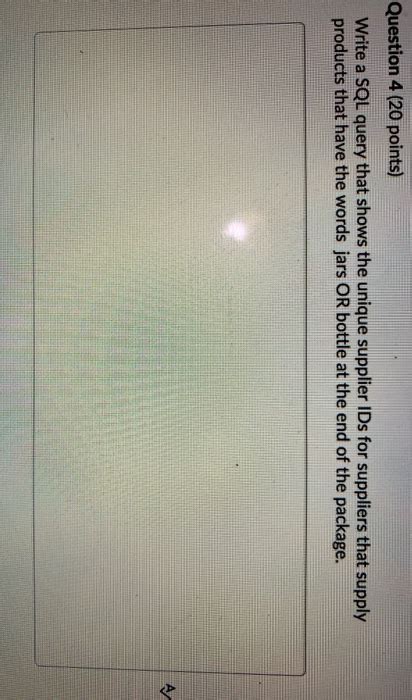 Solved Question 4 20 Points Write A Sql Query That Shows