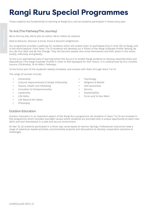 Curriculum Handbook 2023 By Rangi Ruru Girls School Issuu