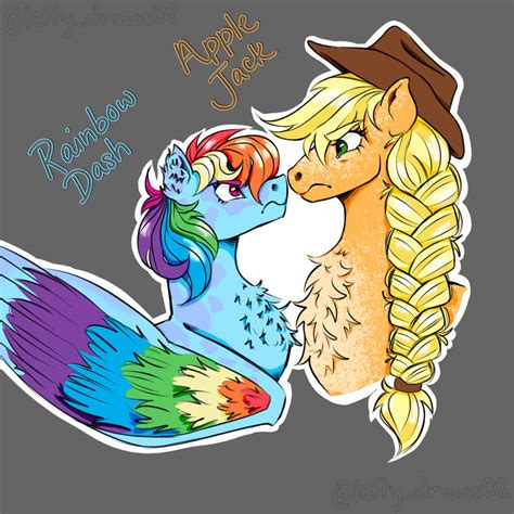 Rainbow Dash Applejack Tension By Leftydraws02 On Deviantart