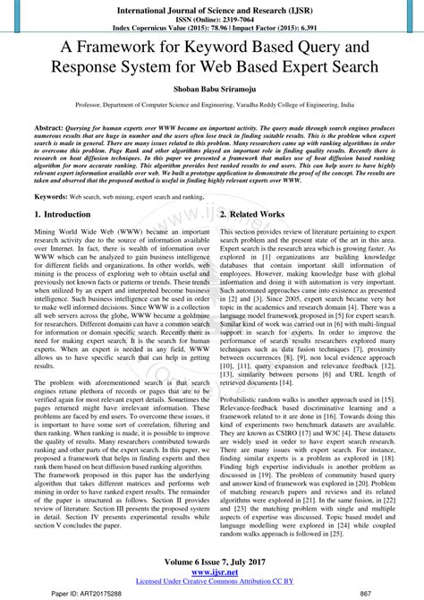 Pdf A Framework For Keyword Based Query And Response System For Web