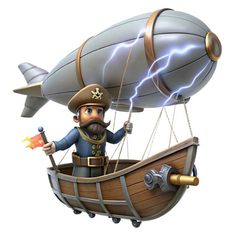 3d Illustration Airship Captain 56284260 Png