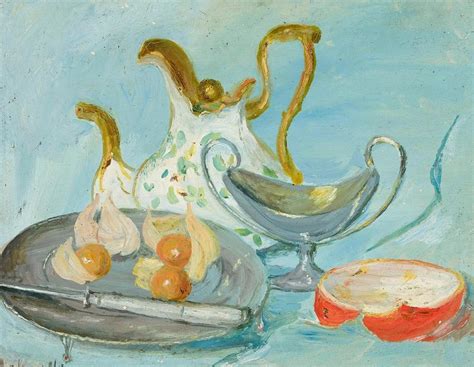 Martwa Natura Na Niebieskim Tle Drawing By Tadeusz Makowski Polish Fine Art America