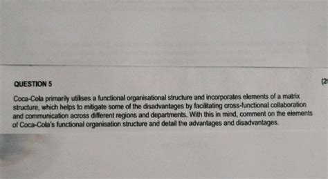 Coca Cola Primarily Utilises A Functional Studyx