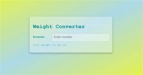 weight converter tutorial free javascript project 100 js projects