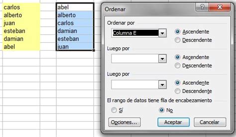 Como Ordenar Rangos Con Funciones