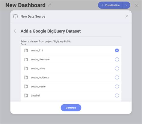 Google BigQuery Infragistics Reveal Help