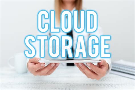 Text Sign Showing Cloud Storage Business Showcase Computing Connect Devices To Cloud Data On