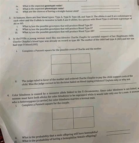 Iv What Is The Expected Genotypic Ratio V Studyx