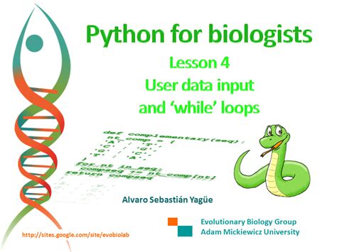 perl bioinfo Curso de Python para biólogos Lección Entrada de datos y bucles while