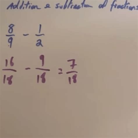 Fractions Addition And Subtraction Video Corbettmaths