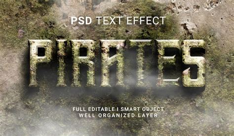 Premium Psd Pirates 3d Style Text Effect