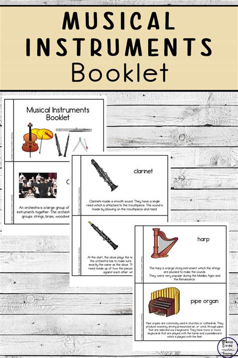 Musical Instruments Booklet Simple Living Creative Learning