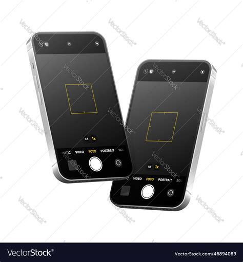 Camera Interface On Realistic Mockup Smartphone Vector Image