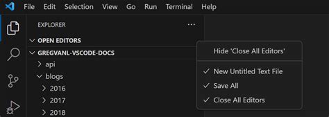 Close All Editors Button Gets Minimized In Dropdown · Issue 6608 · Microsoftvscode Docs · Github