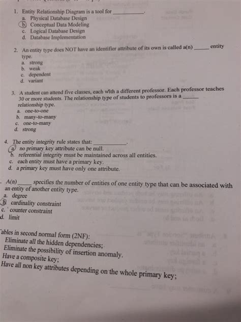 Solved Entity Relationship Diagram Is A Tool For A Chegg