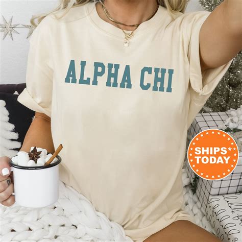 Alpha Chi Omega Bold Aqua Sorority T Shirt Alpha Chi Etsy