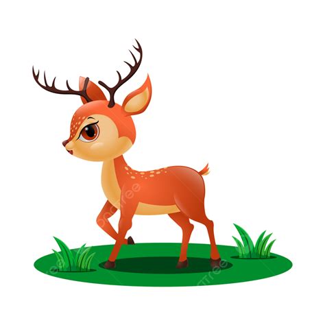 잔디에 귀여운 작은 사슴 자세 삽화 밀림 Png 일러스트 및 벡터 에 대한 무료 다운로드 Pngtree