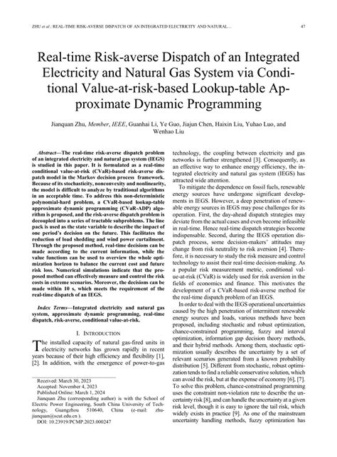 Pdf Real Time Risk Averse Dispatch Of An Integrated Electricity And Natural Gas System Via